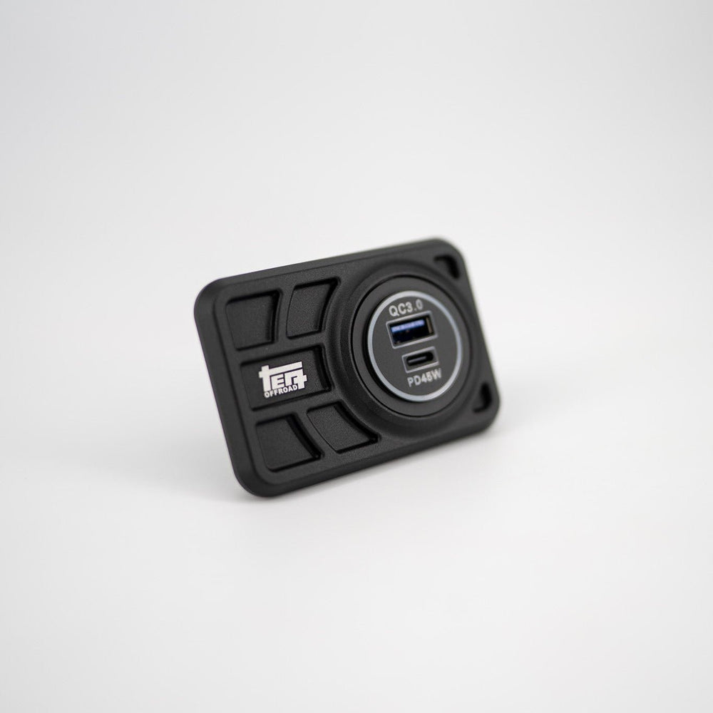 Center Console USB 12V Power Panel | Billet Aluminum | Replaces Ashtra